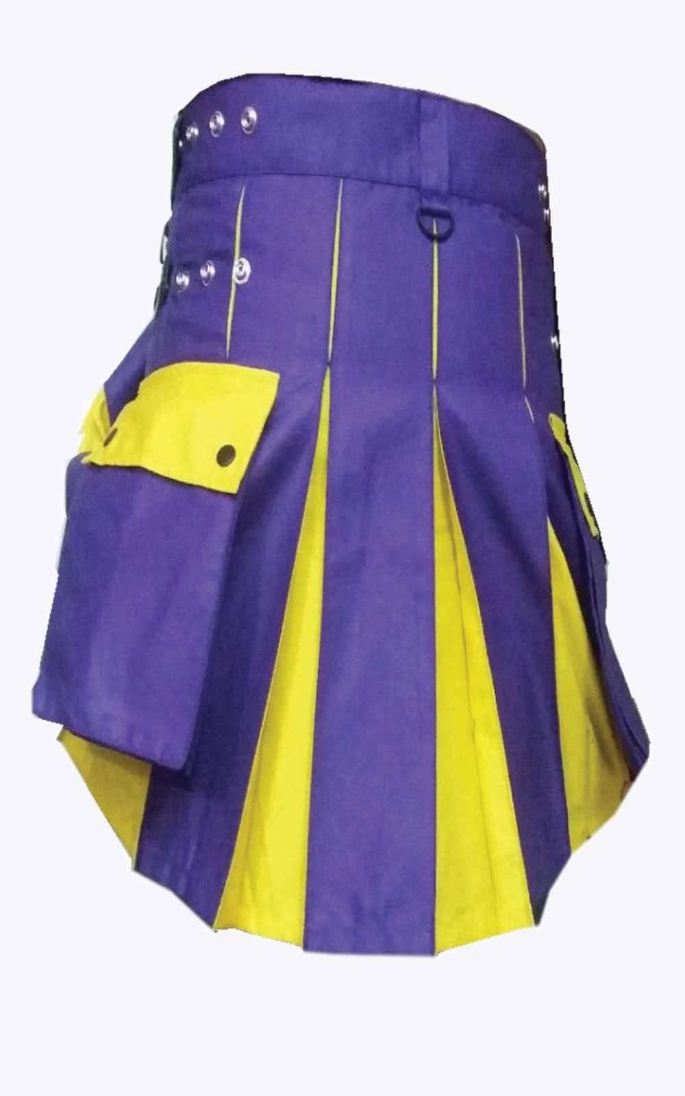 Modern Two Tone Kilt Blue and Yellow - Scotland Kilt